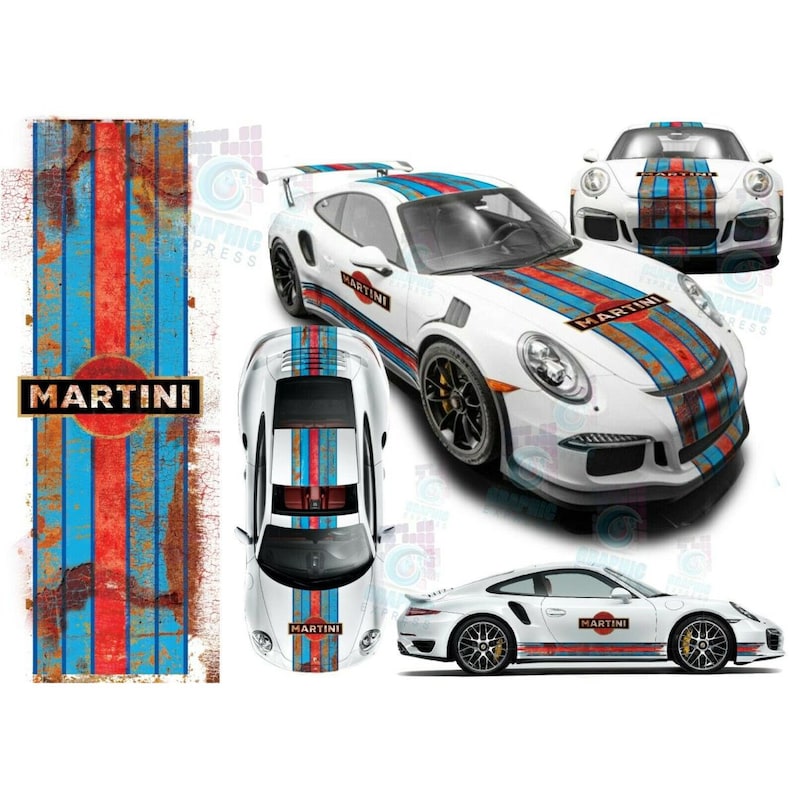 Martini Scratched 2 Deco KIT - Porsche Carrera Cayman Boxter ...