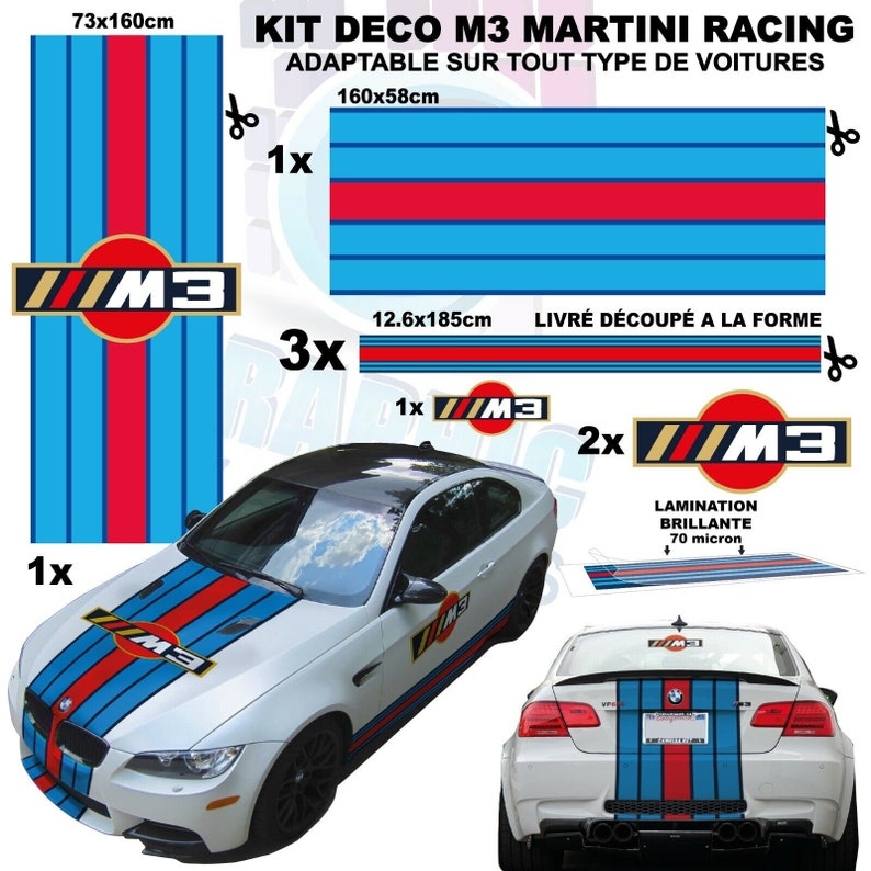 Kit Bmw M3 Racing Le Mans Racing Stripe + Universal Logo Sticker ...