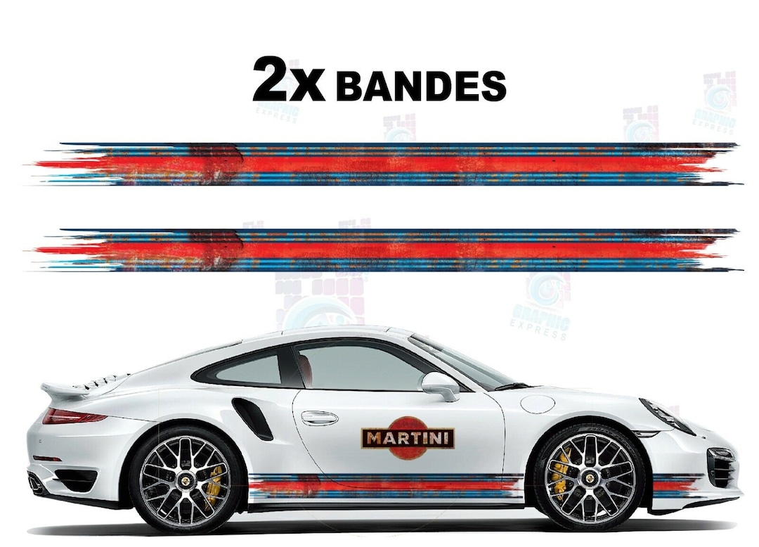 Sticker Compatible Martini Band Strips Lower Body Racing Le Mans Herbie ...