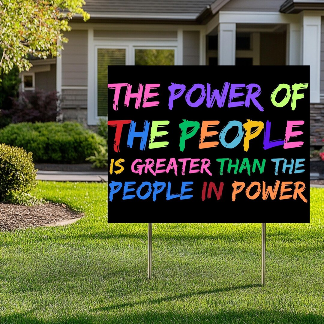 Power of the People Resist Protest Yard Sign,anti-trump Protest Poster ...
