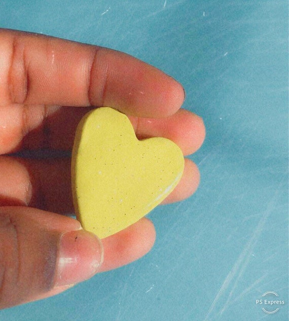 Lime Green Heart Pin - Etsy