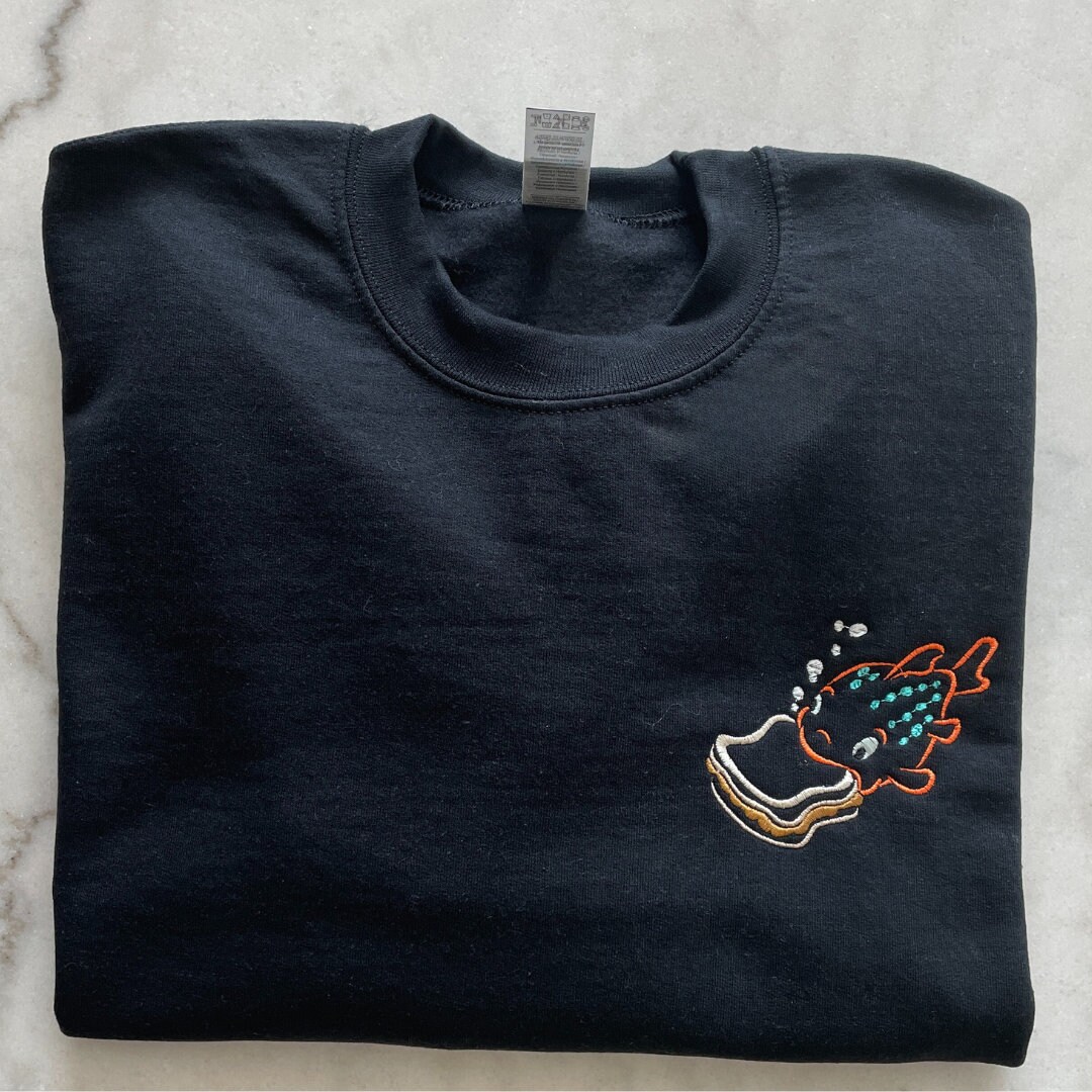 Pudge the Fish Embroidered Sweatshirt, Little Girl and Blue Alien ...