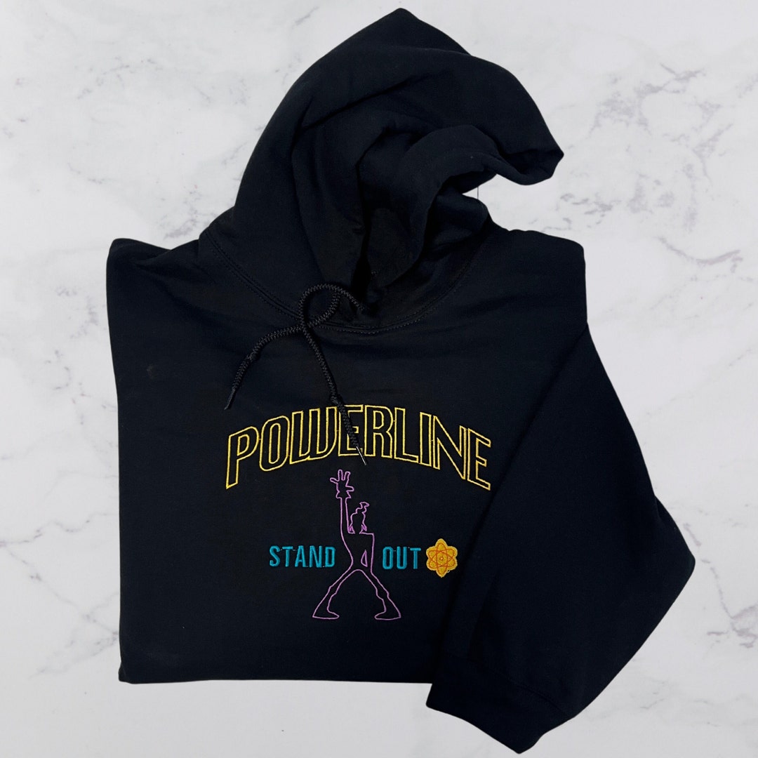 A Stand Out Hoodie, P0WERLINE Sweatshirt, Embroidered, 90s Inspired ...