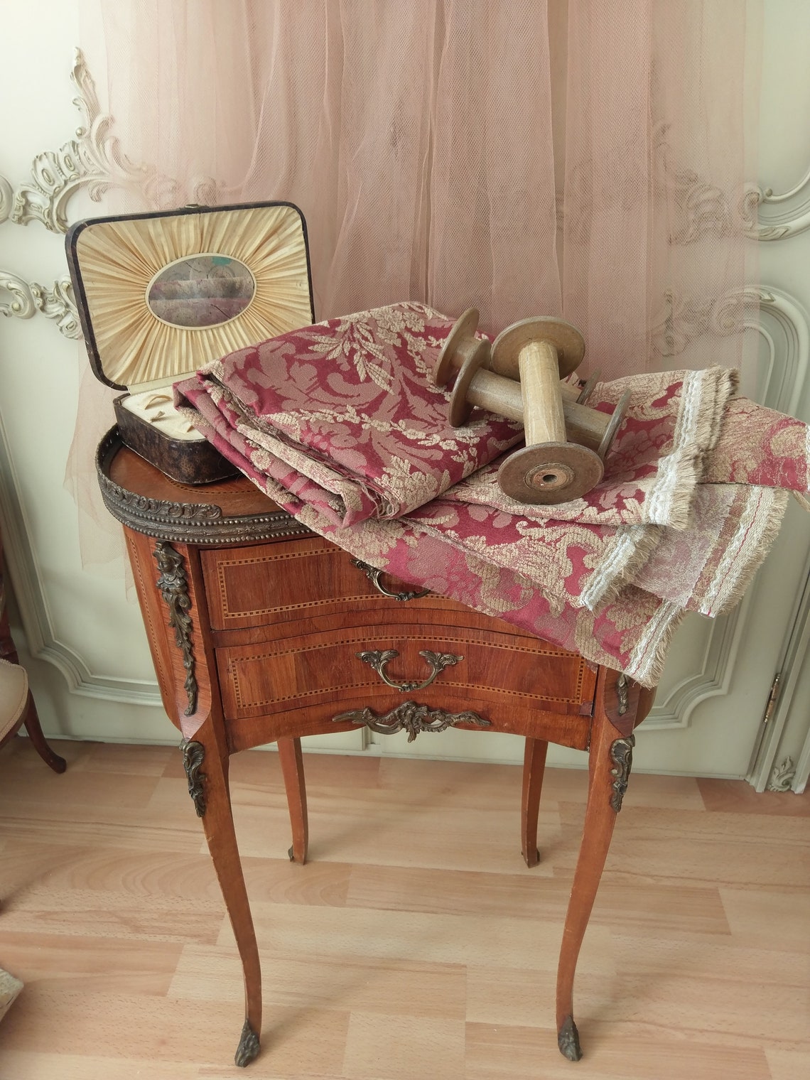 Three Antique Large Wooden Spools From France Shabby Chic & - Etsy