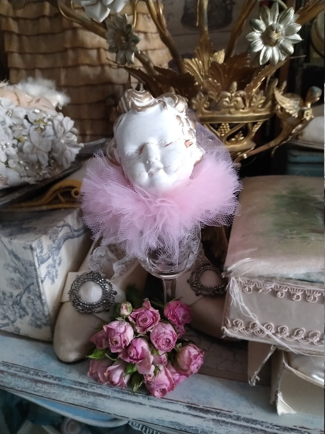 Sweet Mini Ruff Tulle Collar Brocante Style Victorian Edwardian Collar ...