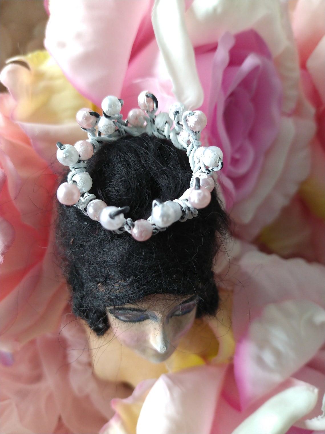 Small Delicate Shabby Chic Beaded Tiara Madonna Crown Madonna - Etsy