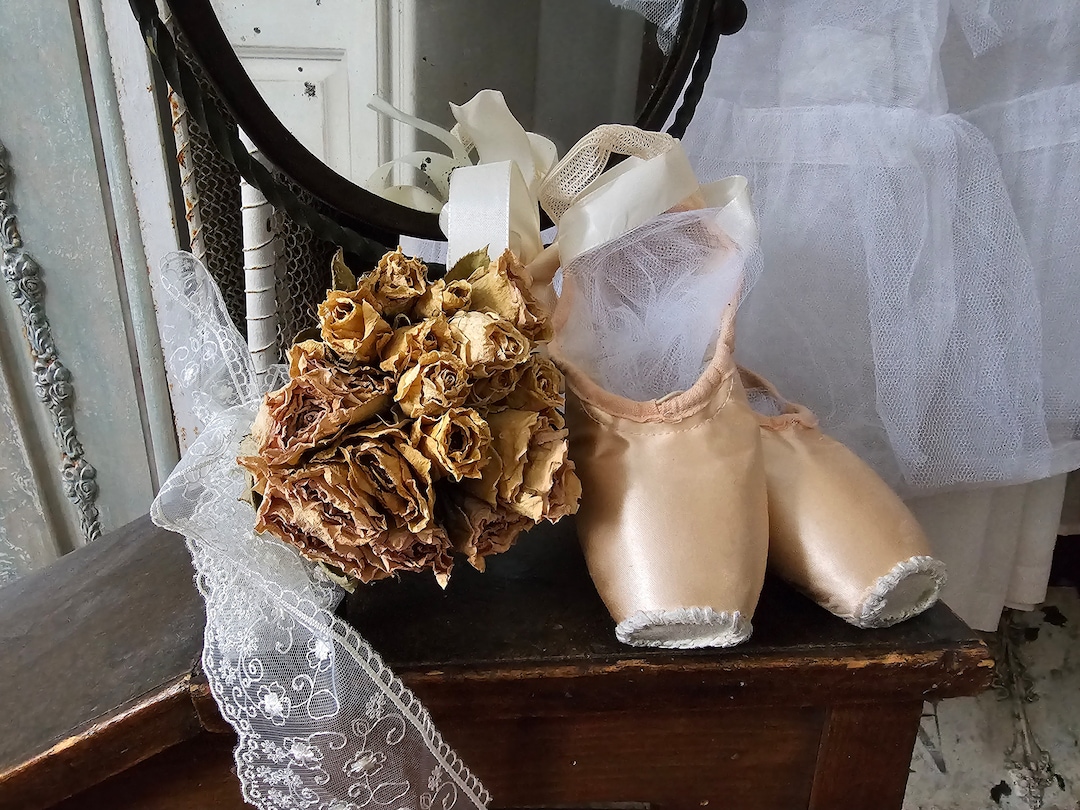Vintage Satin Ballet Shoes Pointe Shoes Danced Shabby Chic - Etsy