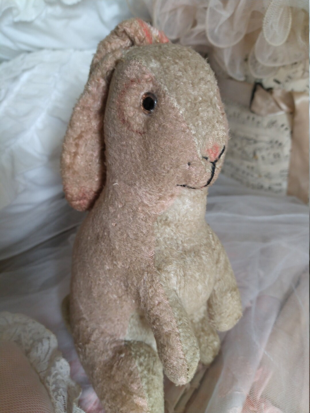 RARE Sweet Decorative Old Used Pink Vintage Rabbit Toy From - Etsy