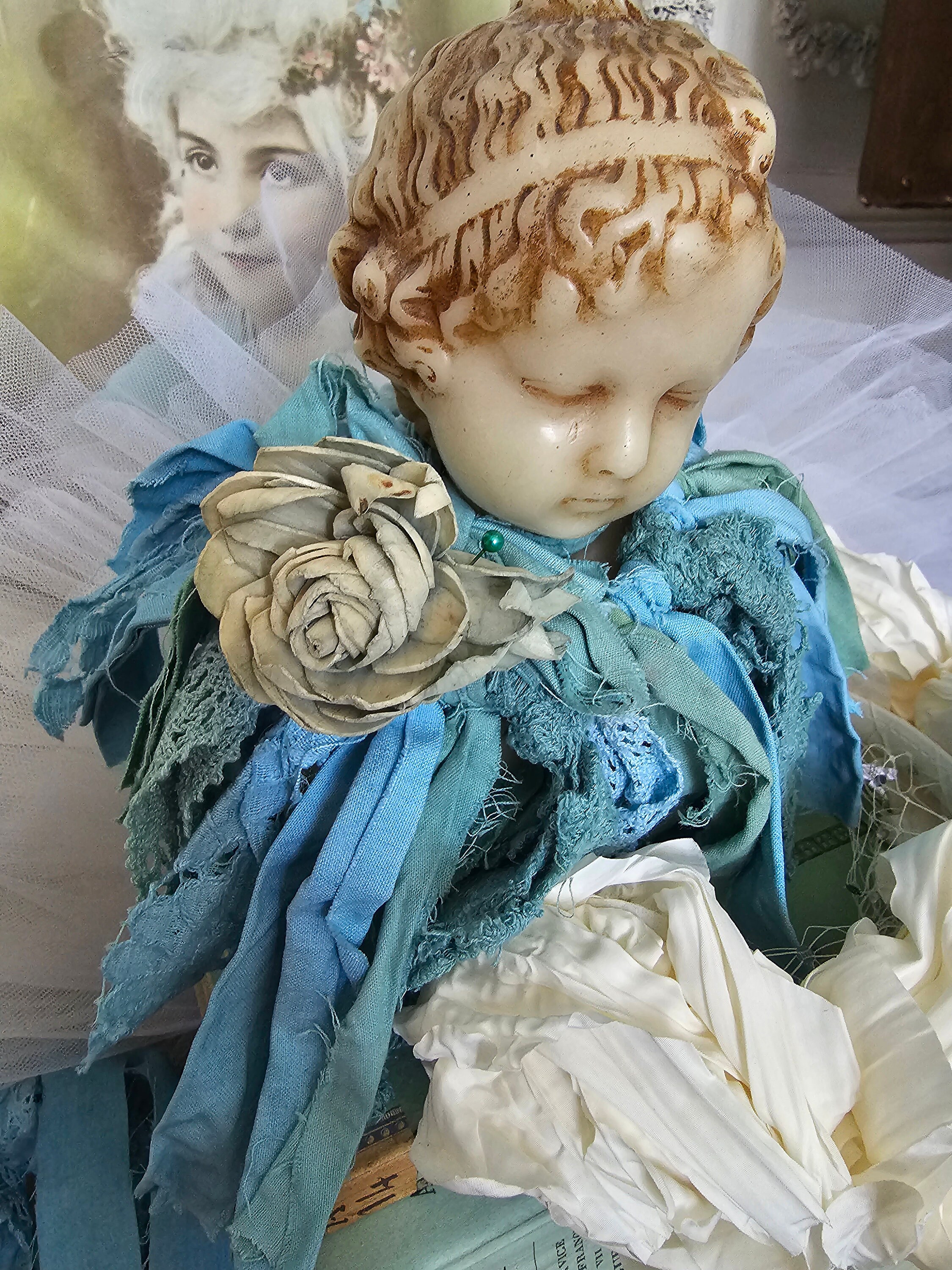 Antique Small Lace Cotton Linen Boudoir Dolls Bears Ruff Vintage ...