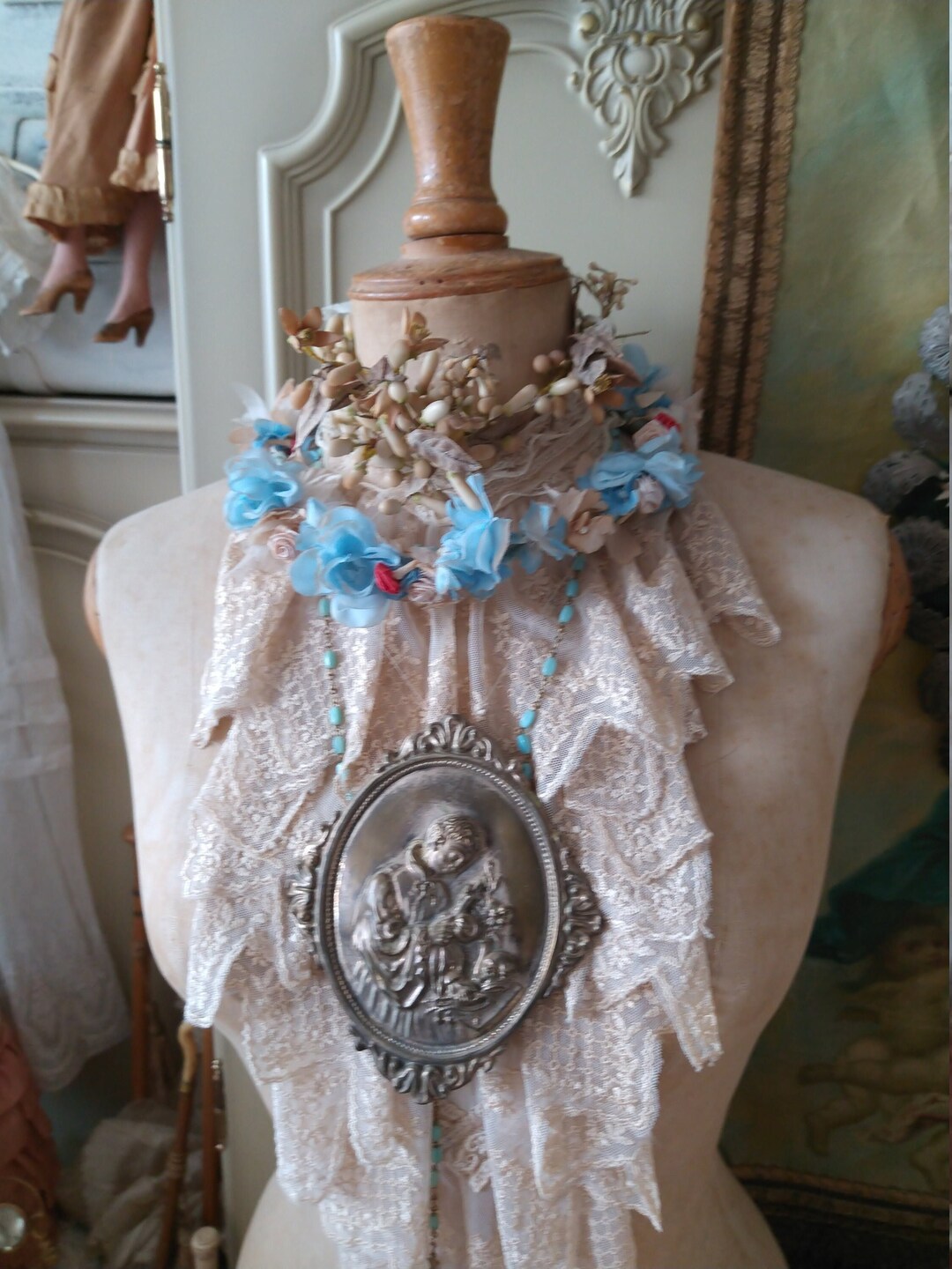 RARE: Antique Religious Depiction of Saints Holy Alojzy Memento Mori ...