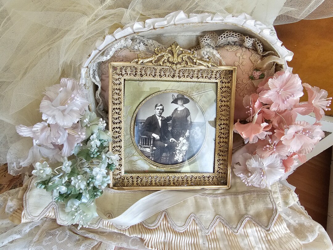 Antique French Photo Frame Picture Frame Wedding Photo Glass Wooden ...