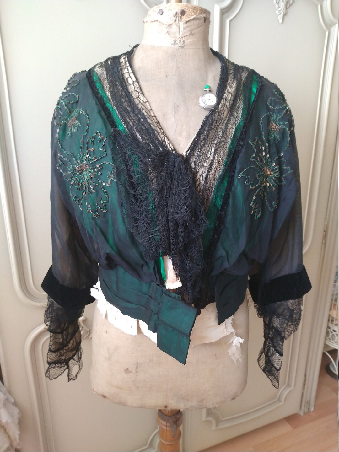 Antique France Victorian Bodice Bodice Corsages Blouse Lace Around 1880 ...