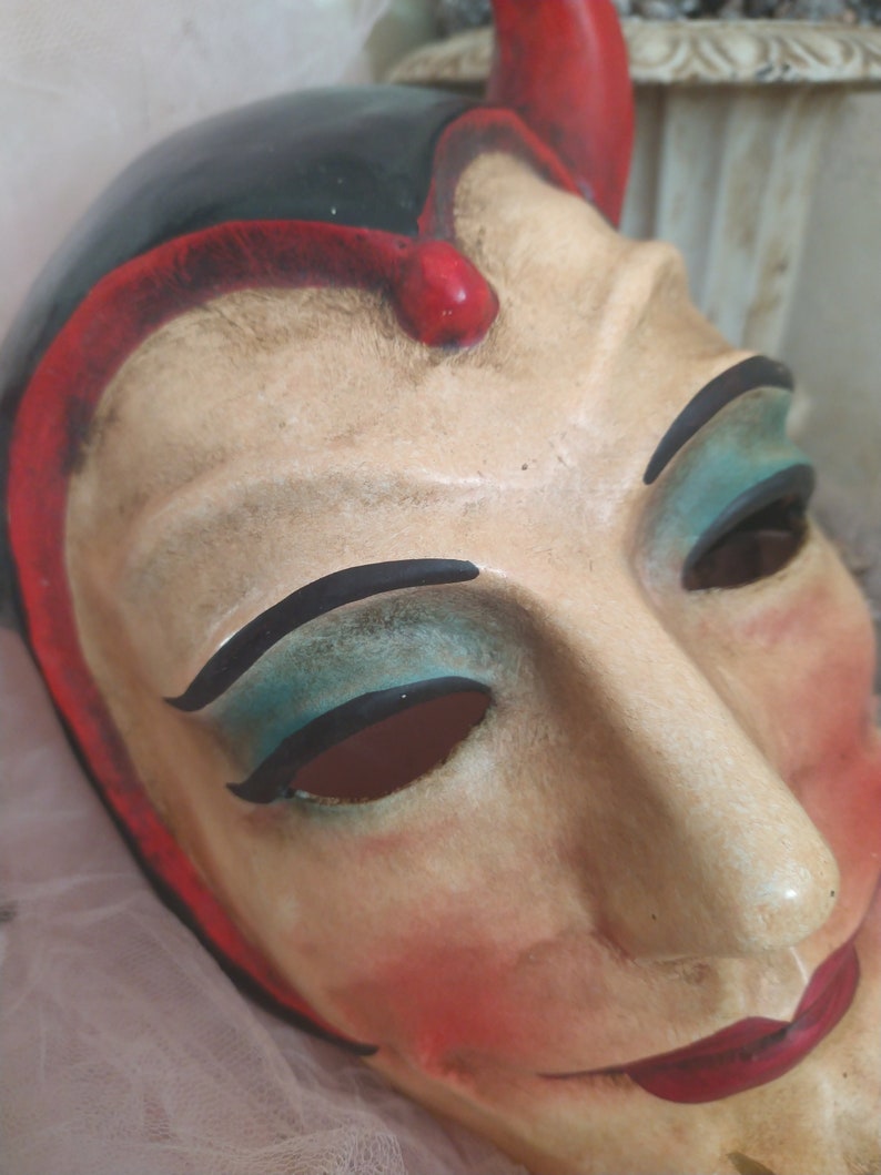 Antique Vintage French Paper Maché Stage Devil Mask Theater - Etsy