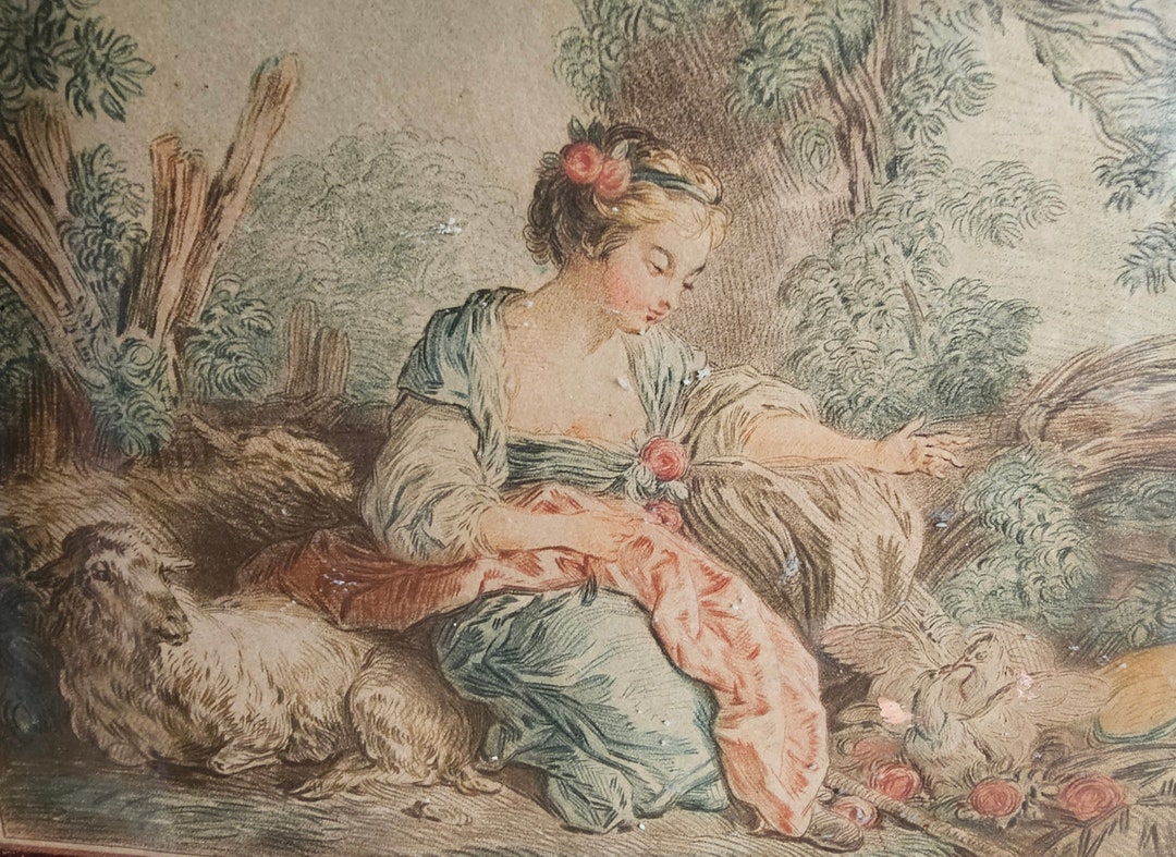 RARITY! Charming Antique French Boudoir Screen Table Screen Paris ...