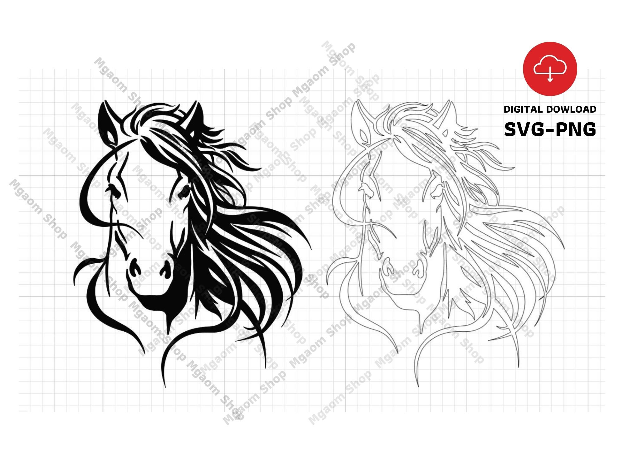 Horse Head SVG Horse SVG Horse Drawing SVG Graceful Horse - Etsy UK