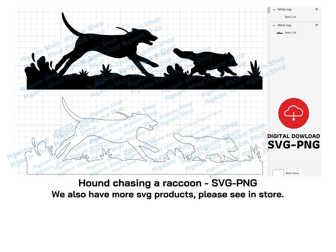 Coon Hunting Svg Hound Chasing a Raccoon Svg Hounds Hunter - Etsy