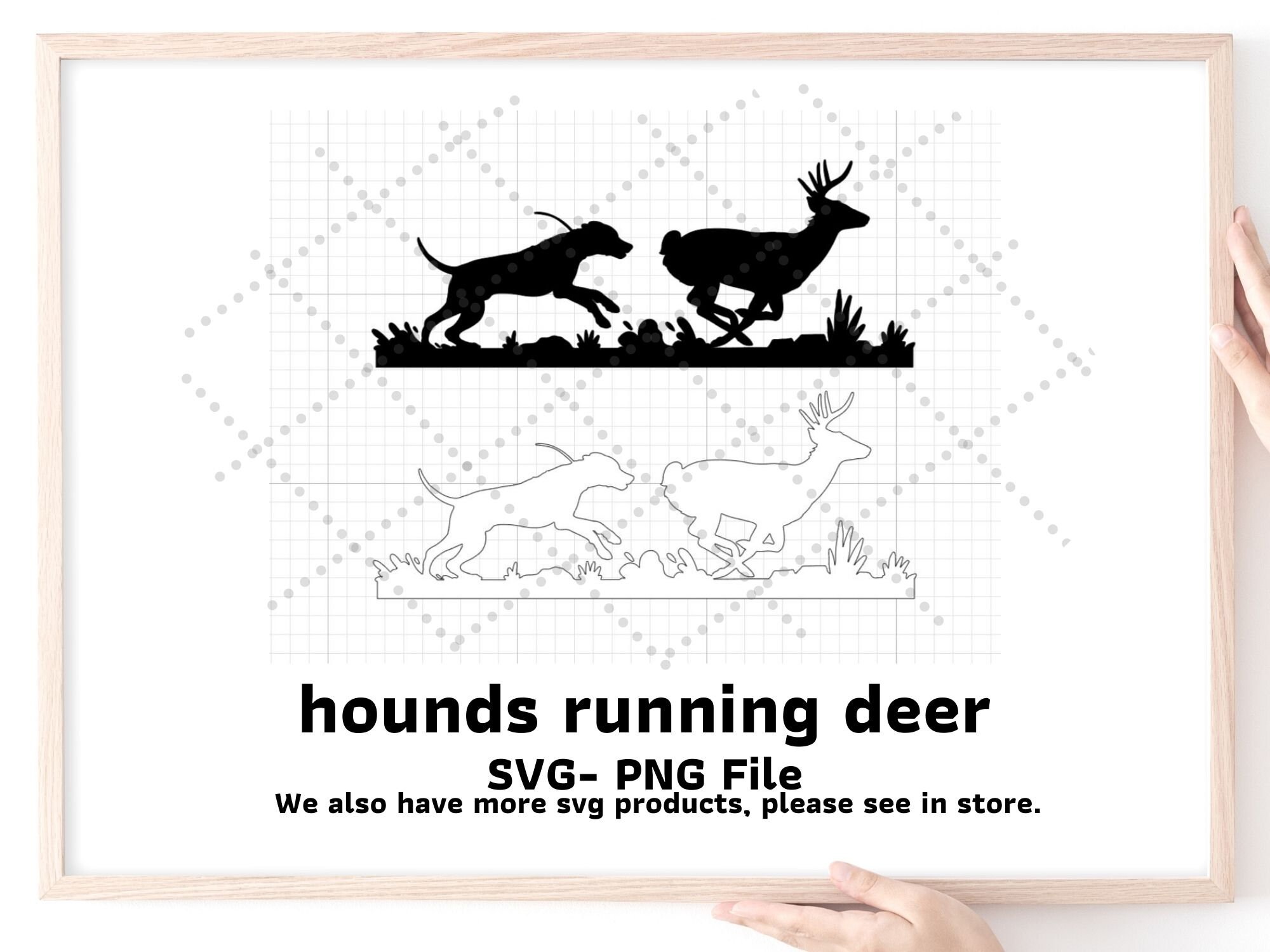 Hounds running deer SVG Hound Chasing Deer Svg Png file svg | Etsy