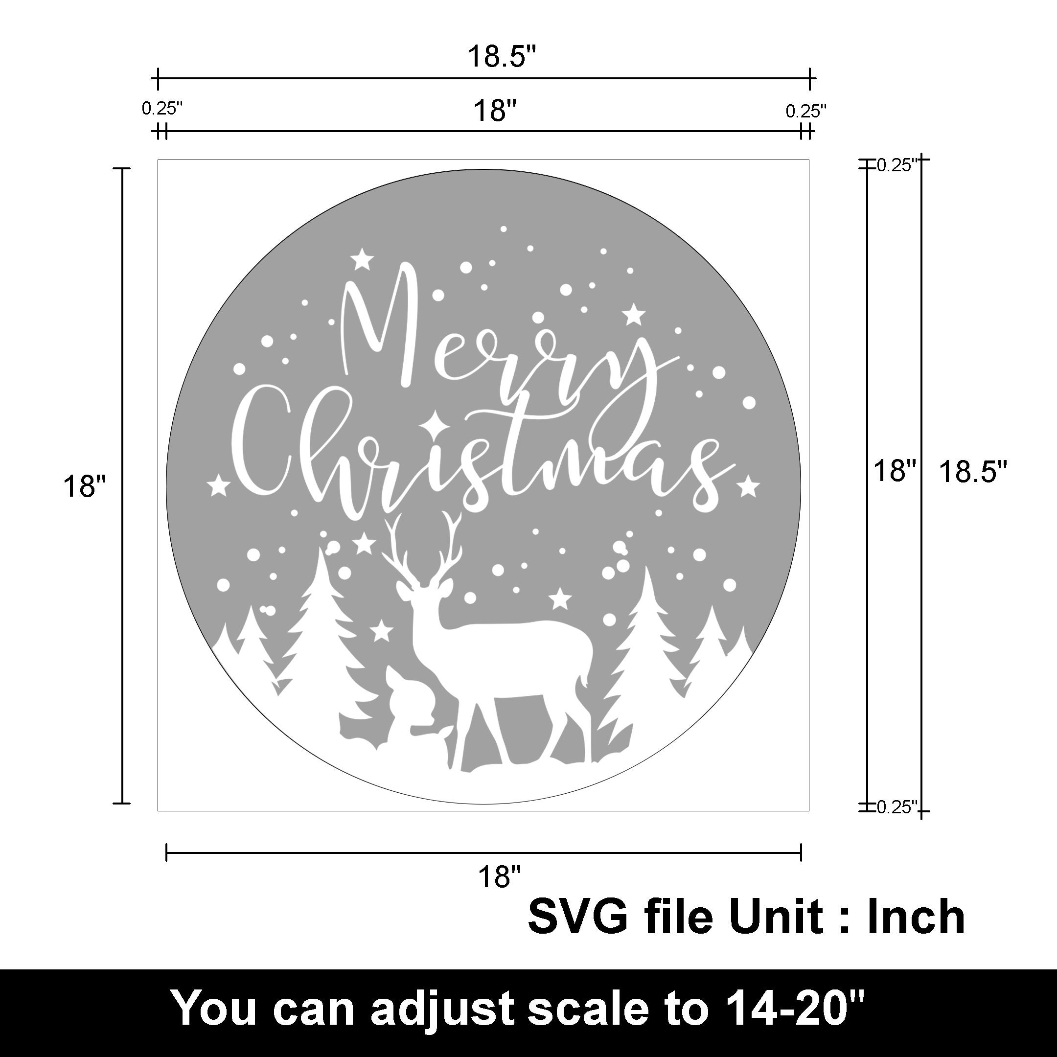 Merry Christmas Door Hanger Digital Cut Files Christmas Svg Etsy