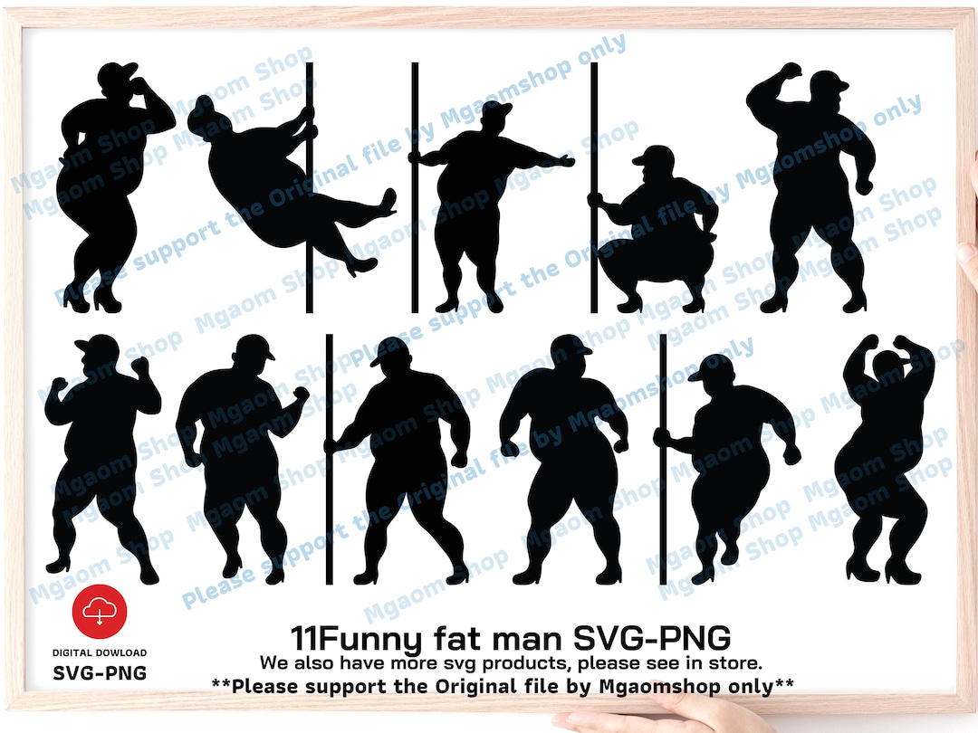 Funny Fat Man Dancing SVG PNG Clipart (digital Download) - Etsy