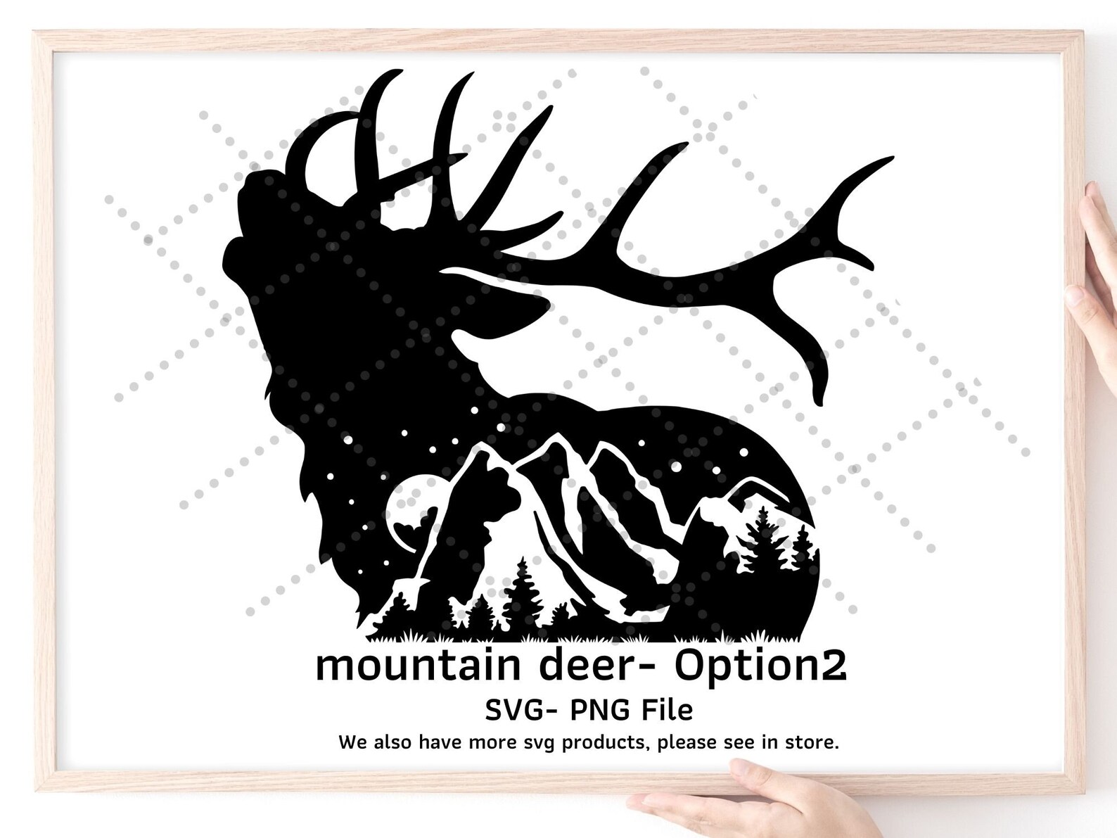 Mountain Deer SVG Deer and Moon Mountain Svg File - Etsy
