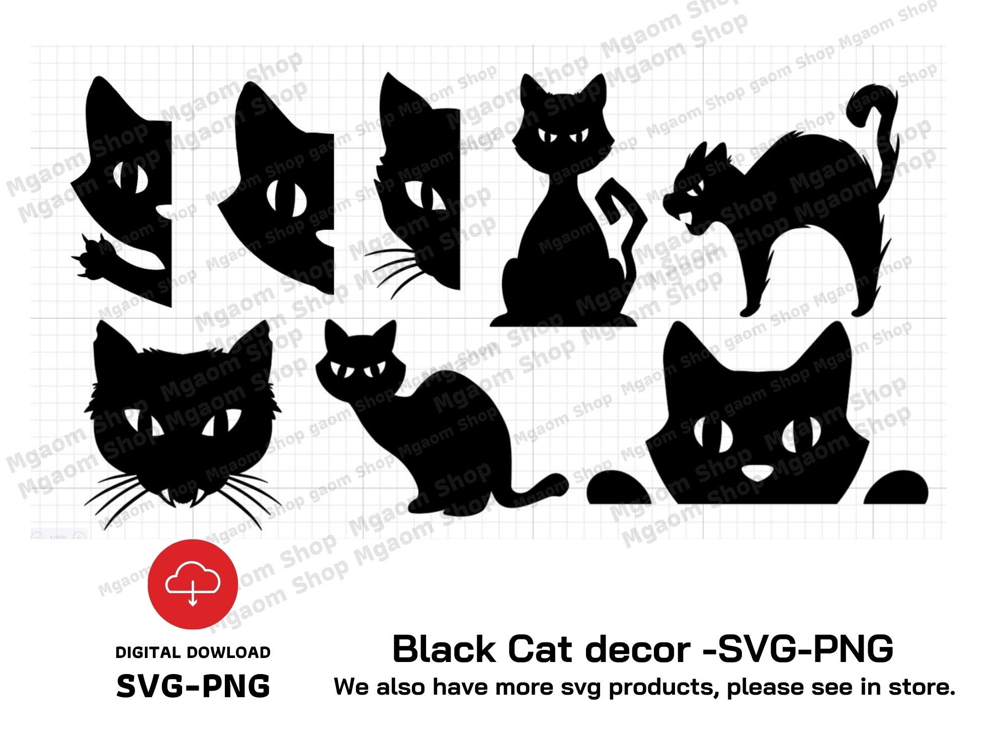 Black cat Halloween SVGBlack cat SVG Black cat decor Svg | Etsy