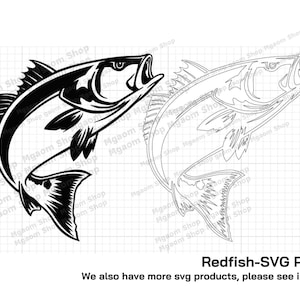 Redfish Jumping SVG: Fishing Clipart for Fisherman (digital Download ...