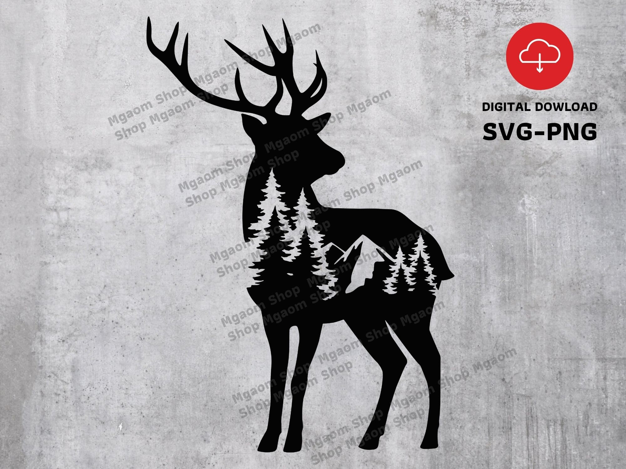 4 Deer Bundle Svg Forest Animal Svg Mountains Svg Bundle - Etsy