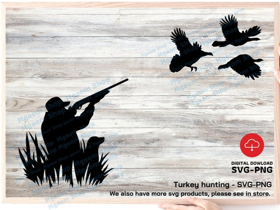 Turkey Hunter SVG File turkey Hunting With Hounds Svg File | Etsy