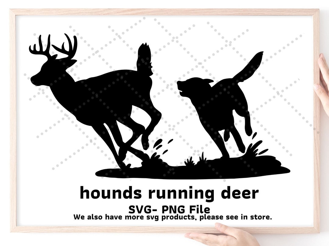 Hounds Running Deer SVG , Hound Chasing Deer Svg Png File, Svg for ...