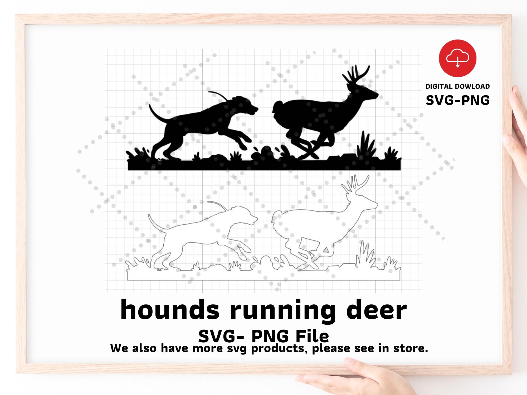 Hound Chasing Deer SVG: Hunter Design (digital Download) - Etsy
