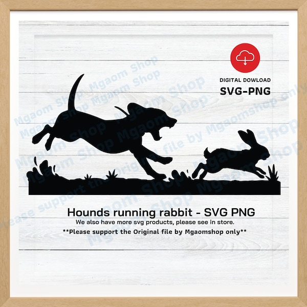 Beagle Running Rabbit Svg - Etsy