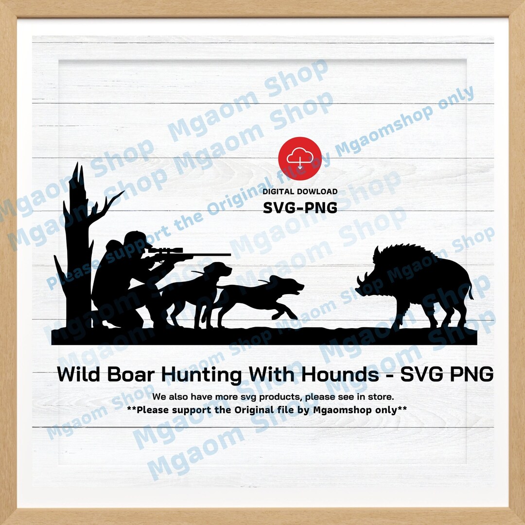 Wild Boar Hunting With Hounds SVG PNG (digital Download) - Etsy