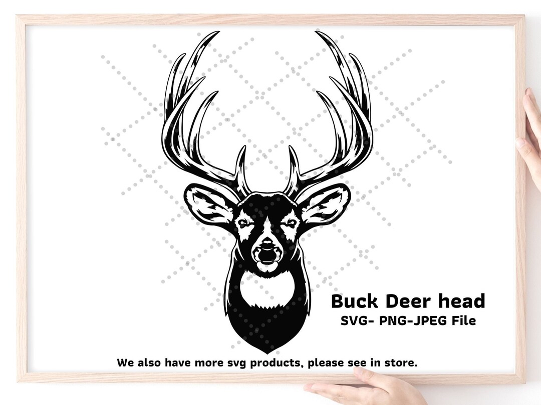 Buck Deer Head SVG PNG JPG File, New Deer Head Svg File - Etsy