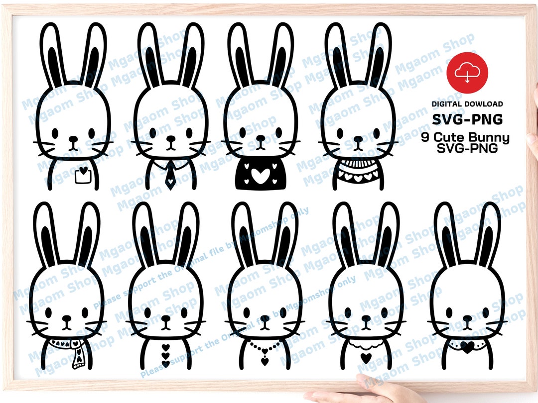 Cute Bunny Svg, 9file Bunny Svg, Cute Rabbit Svg, Bunny Face Svg ...