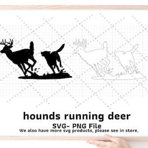 Hounds Running Deer SVG , Hound Chasing Deer Svg Png File, Svg for ...