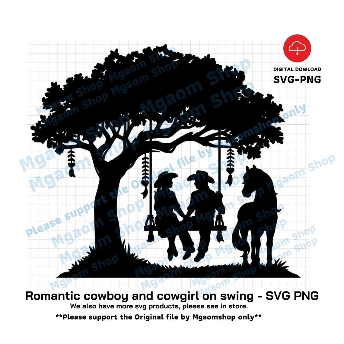 Romantic Cowboy Cowgirl Swing SVG: Western Valentine's Day (digital ...