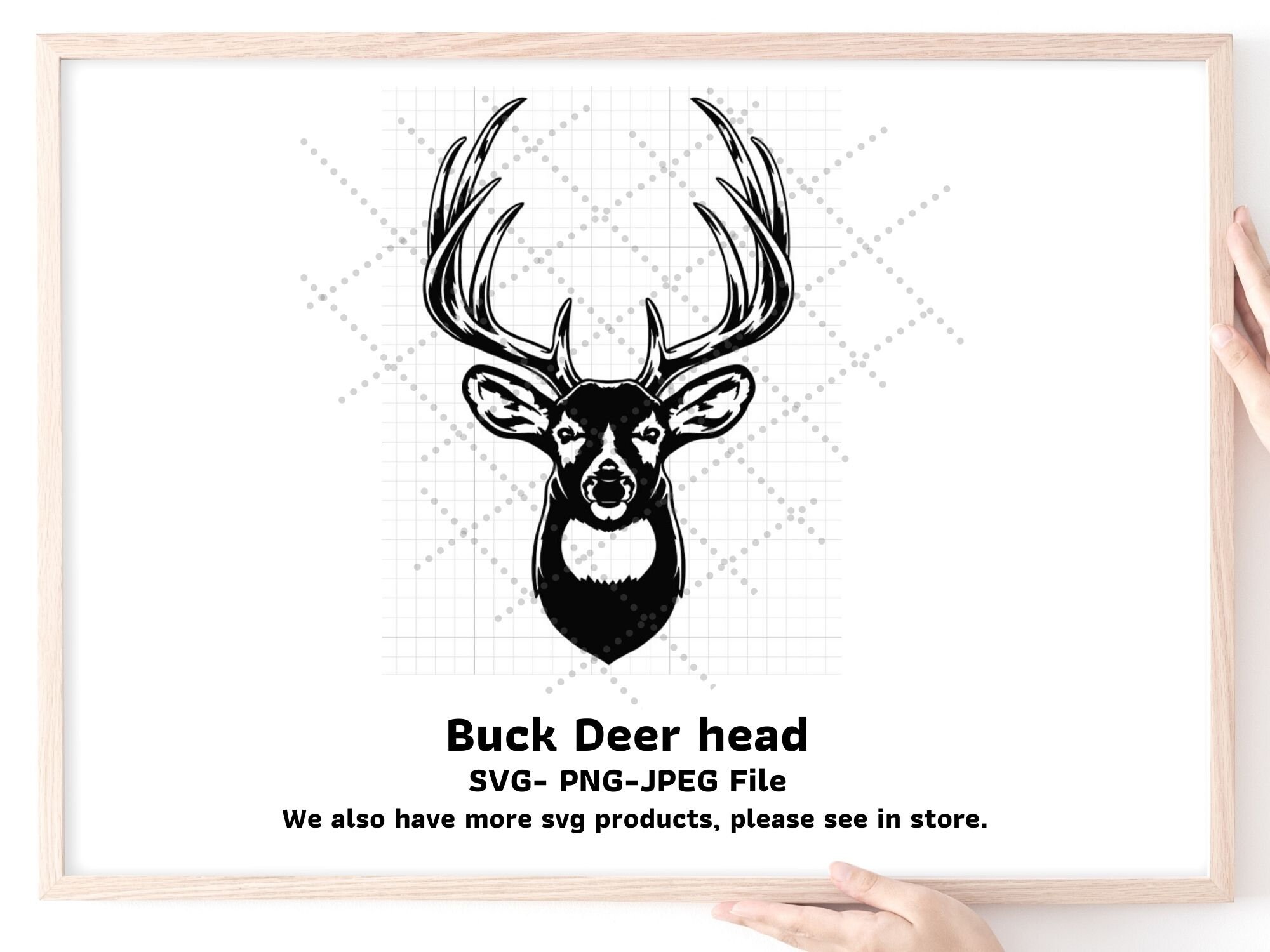 Buck Deer head SVG PNG JPG File New deer head svg file | Etsy