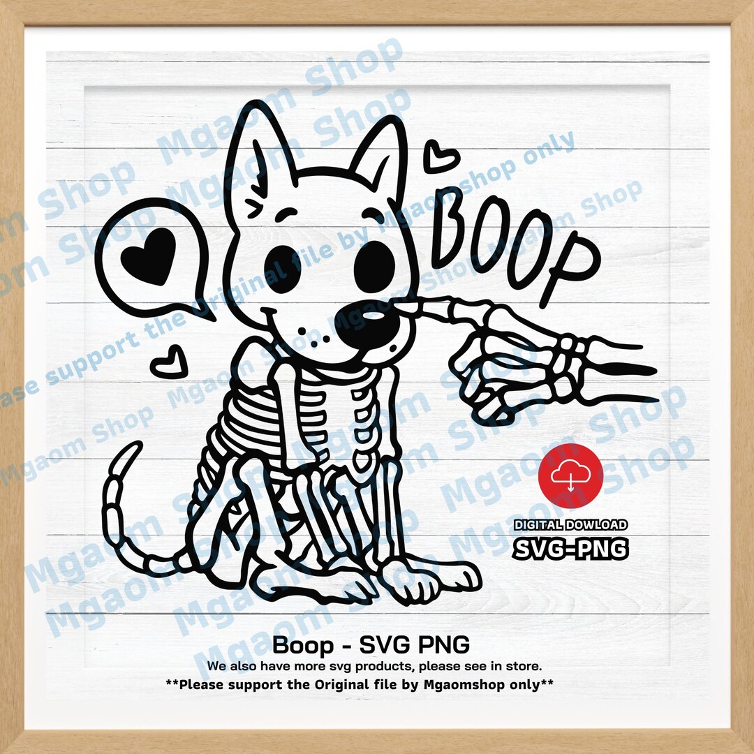 Boop Svg, Dog Skeleton Boop Halloween Svg, Dog Skeleton Halloween Svg ...