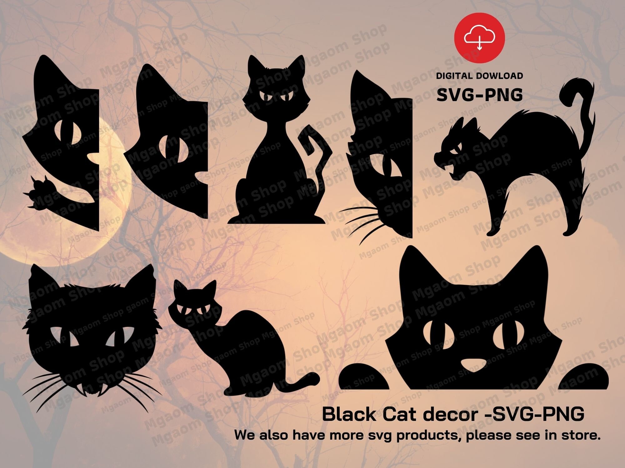 Black cat Halloween SVGBlack cat SVG Black cat decor Svg | Etsy