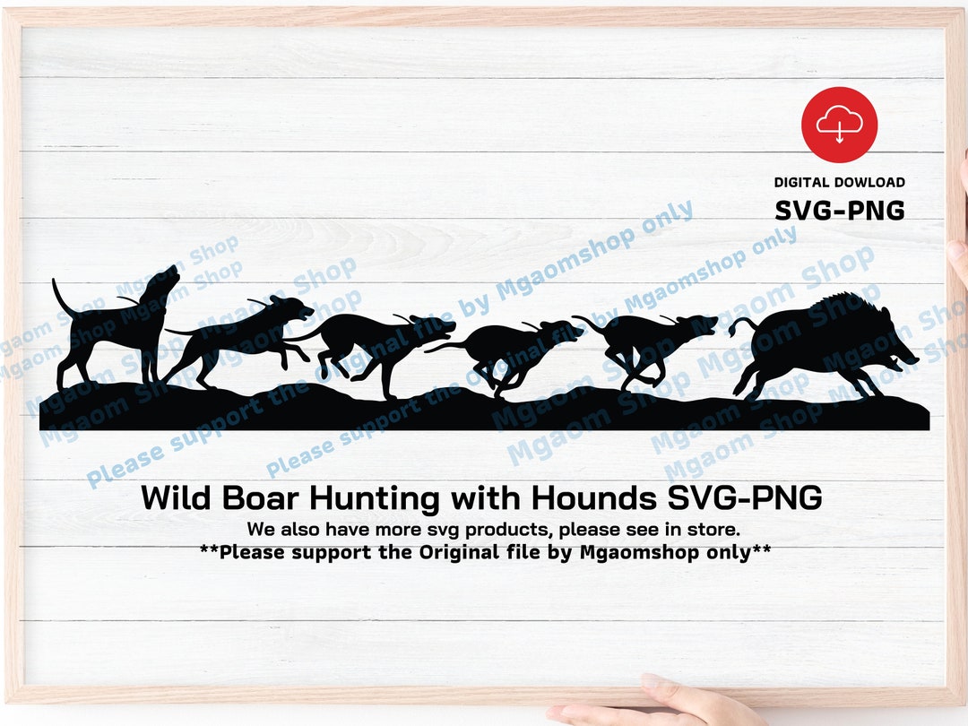 Wild Boar Hunting With Hounds Svg, Hounds Running Boar Svg , Hound Wild ...