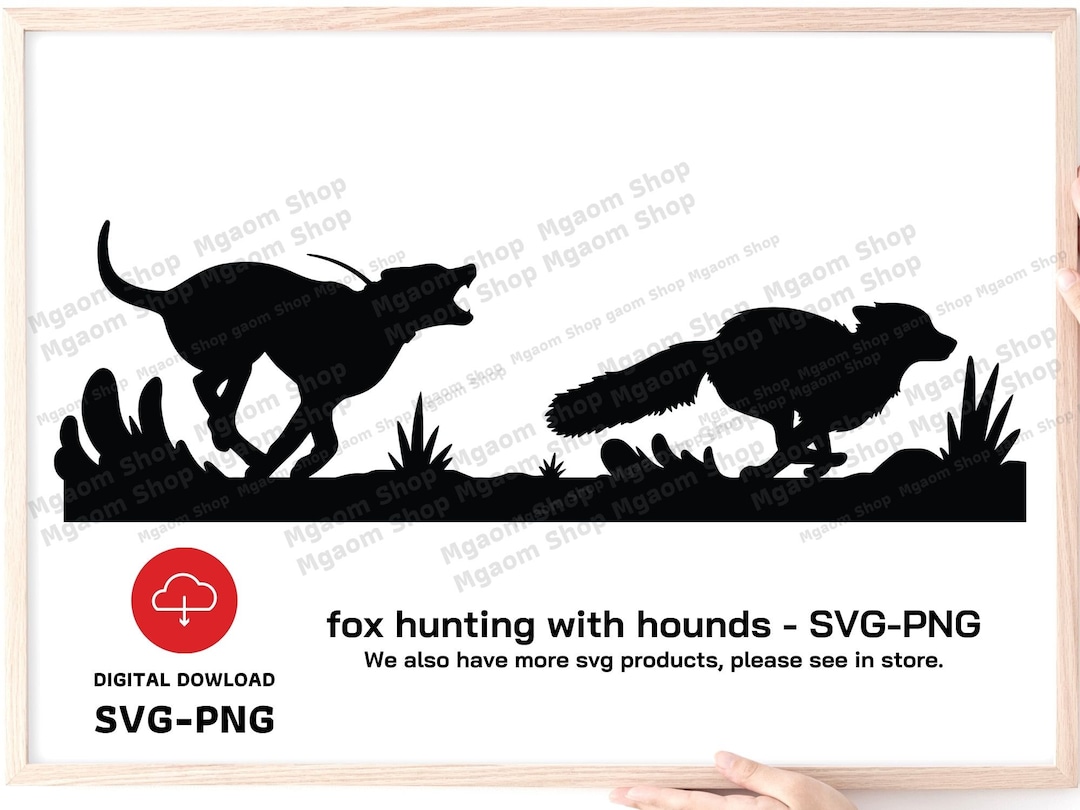 Fox Hunting With Hounds SVG: Running Red Fox Clipart (digital Download ...