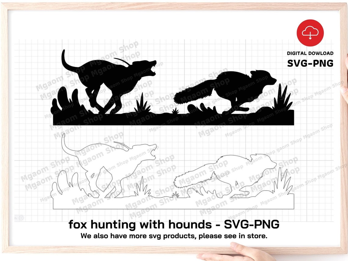 Fox Hunting With Hounds SVG: Running Red Fox Clipart (digital Download ...