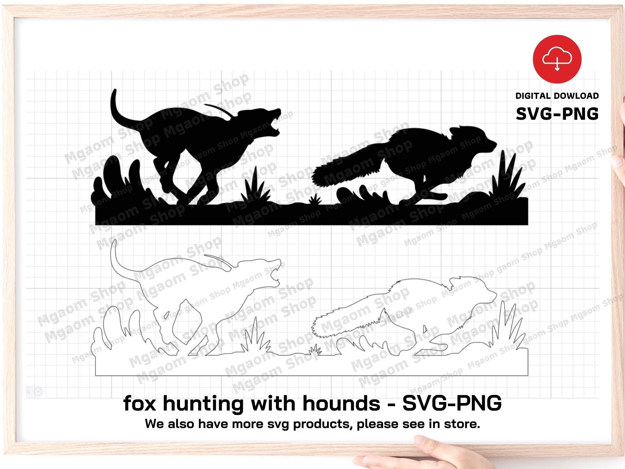 Fox Hunting With Hounds SVG: Running Red Fox Clipart (digital Download ...