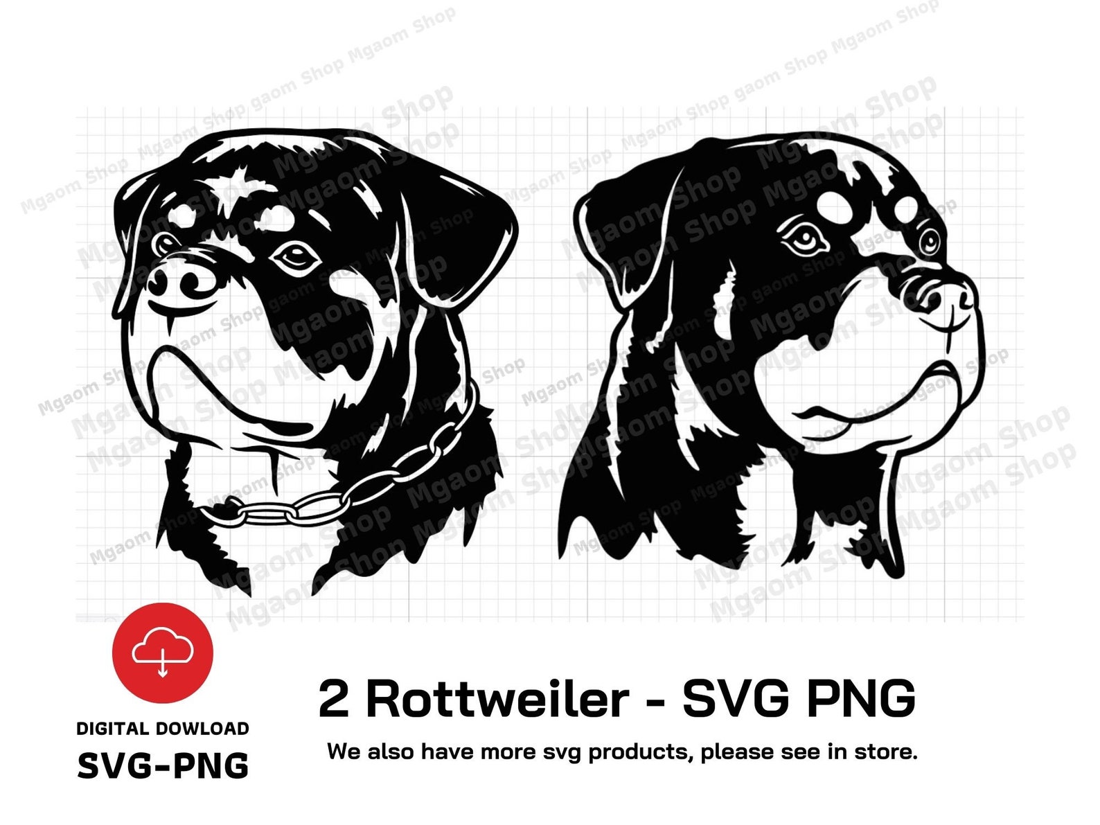 Rottweiler Face SVG: Dog Breed Clipart (digital Download) - Etsy