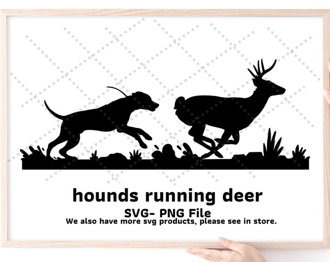 Hounds Running Deer SVG Hound Chasing Deer Svg Png File Svg - Etsy ...