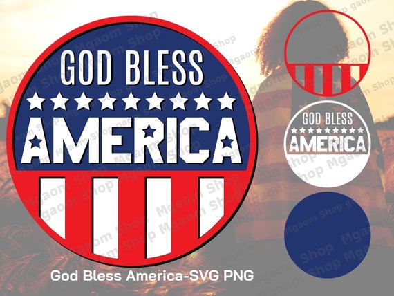 God Bless America Round Sign Svggod Bless America Door - Etsy