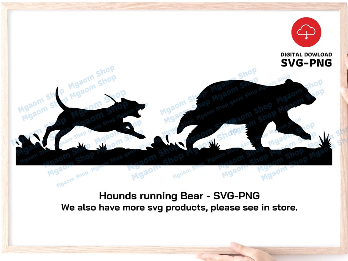 Hounds Running Bear SVG Hound Chasing Bear Svg Png File - Etsy