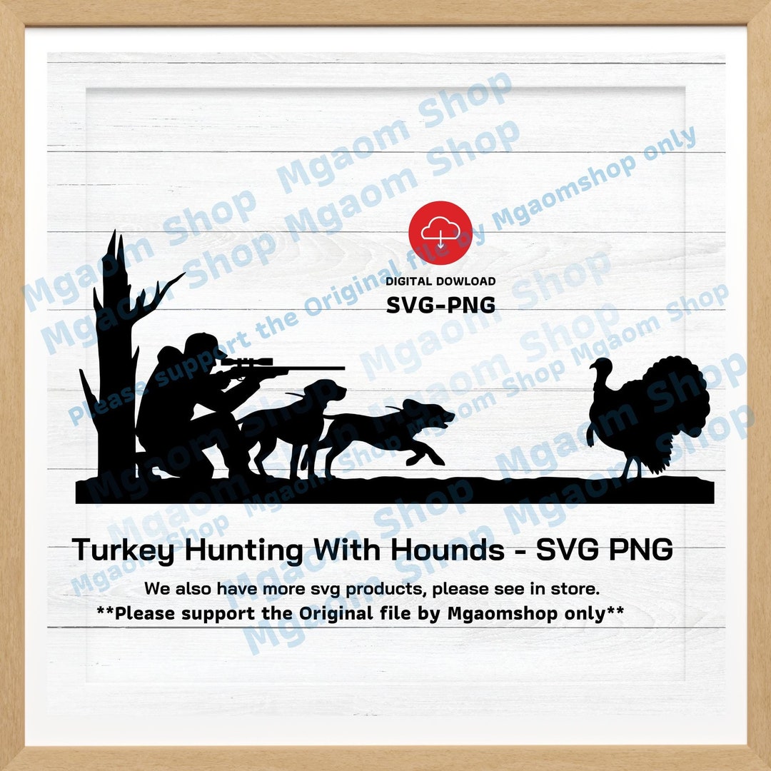 Turkey Hunting With Hounds Svg, Hounds Running Turkey Svg, Turkey ...