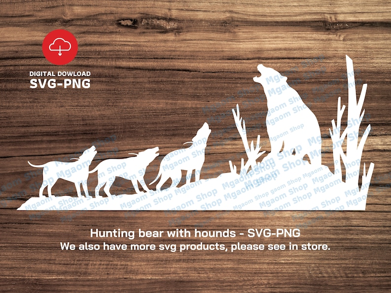 Hunting Bear With Hounds Svg Bear Hunting Svg Hounds Dog - Etsy