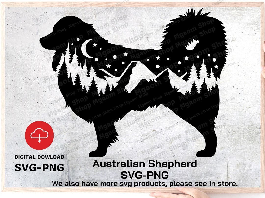 Australian Shepherd Svg, Aussie Svg, Aussie Nature Scene Svg, Dog Svg ...